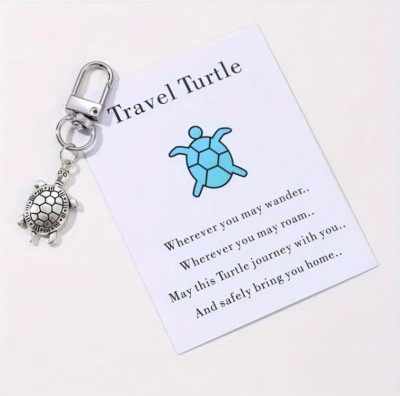 Travel Turtle Keyring Charm Key Ring Chain Small Novelty Accessory Gift ...