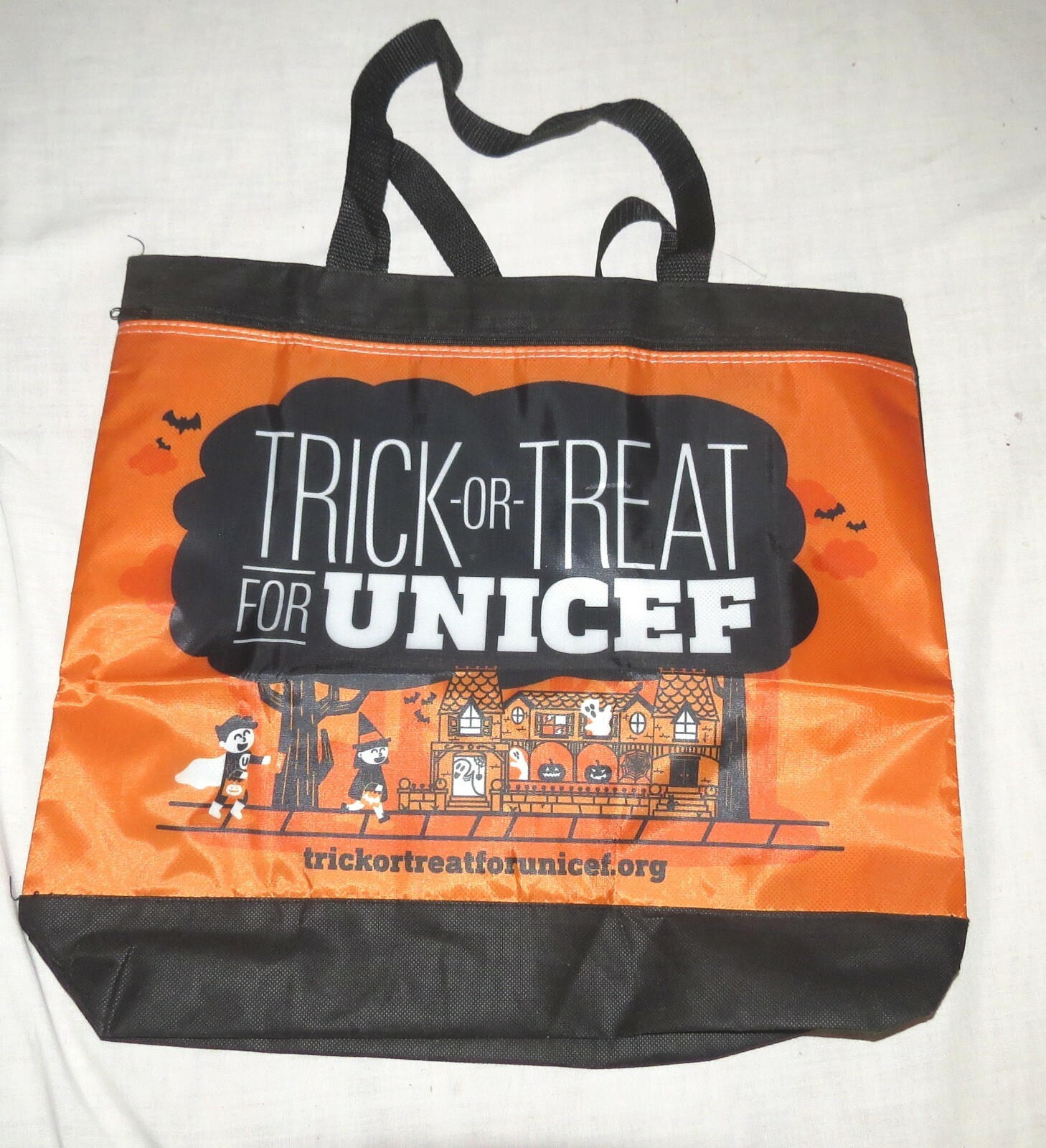 Unicef Trick or Treat Tote Bag Black & Orange 15 by 17 inches | eBay