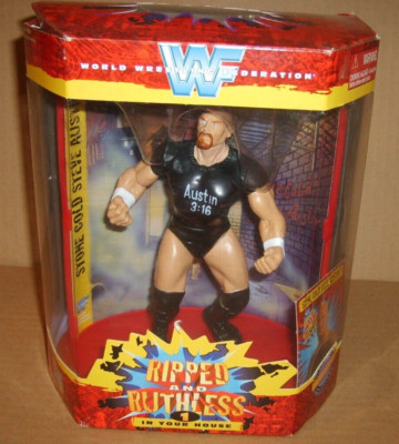 WWE WWF Stone Cold STEVE AUSTIN DELUXE FIGURE Jakks RIpped And Ruthless ...