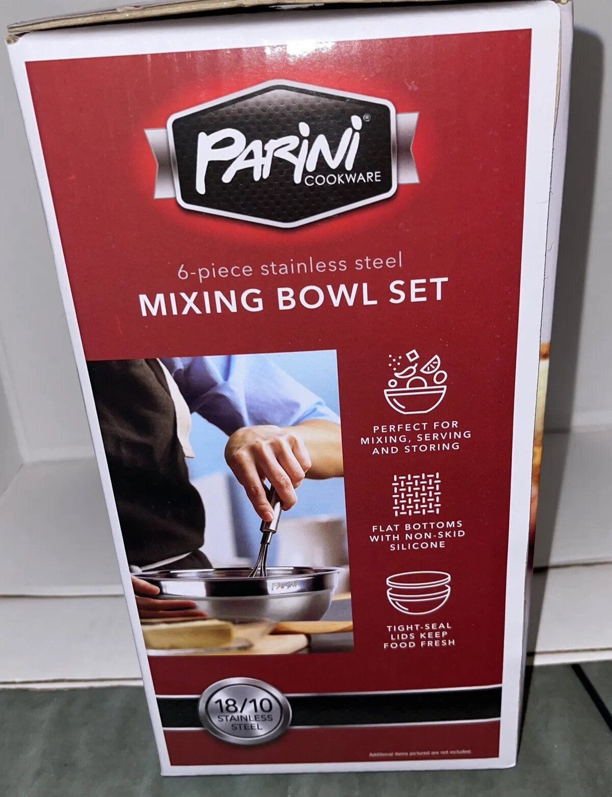 Parini 6 Piece 18/10 Stainless Steel Mixing Bowl Set (1.5, 3 & 5 Quart ...