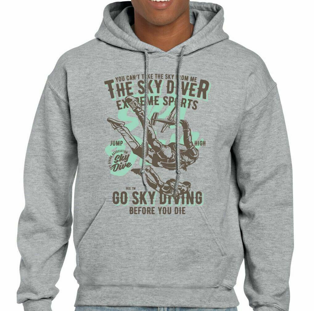 The Skydiver Mens Funny Skydiving Hoodie Sky Dive Free Fall Parachute ...