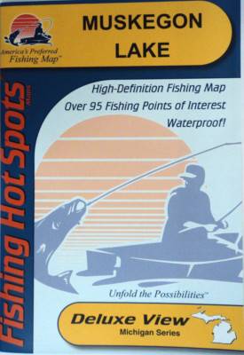 Muskegon Lake Detailed Fishing Lake Map, GPS Pt, Waterproof, Depth ...