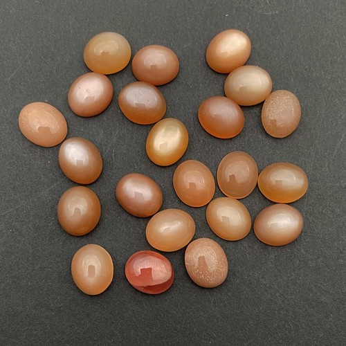 Naturel Pêche Pierre de Lune Ovale Cabochon Desseré Gemme Lot 14 Pièces ...