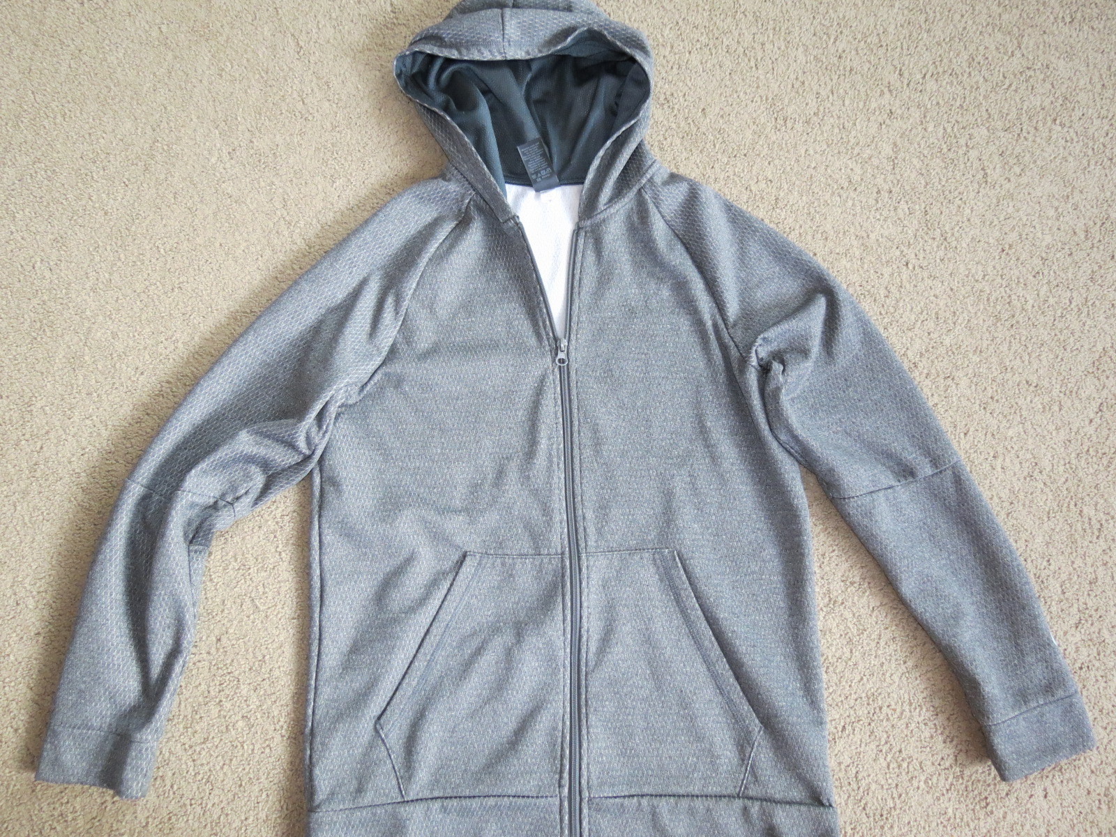 SUPER C9 by Champion gray patterned zip-up hooded sweatshirt - youth XL ...