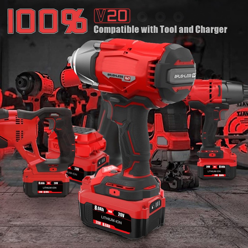 PACK For Craftsman V20 20 Volt 8.0Ah MAX Li-ion Battery CMCB204 CMCB202 ...