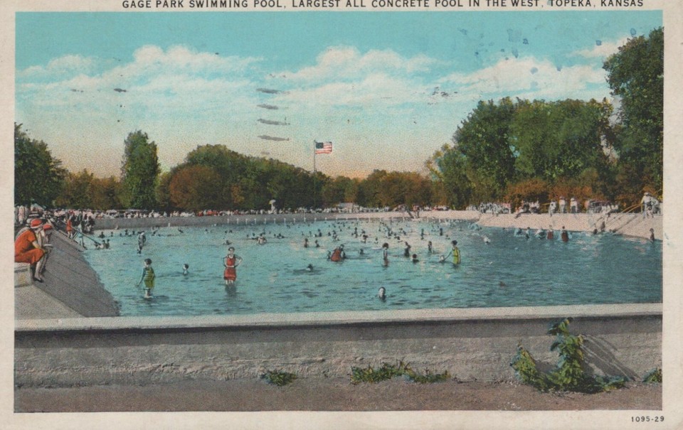 Gage Park Swimming Pool Topeka Kansas Posted Vintage White Border Post ...