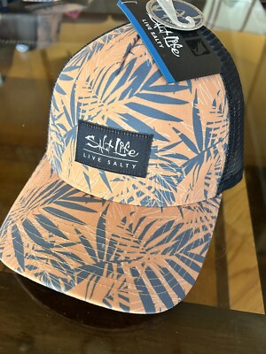 Salt Life Live Salty Men’s Baseball Cap Hat NWT Mesh Orange Navy | eBay