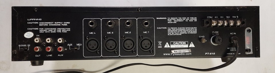 Pyle Pro PT-610 70V PA Amplifier with MIC Talkover | eBay