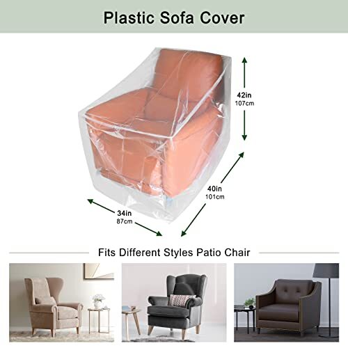 Furniture Cover – Dust-Proof Moving Storage Bag for Chairs Recliners ...