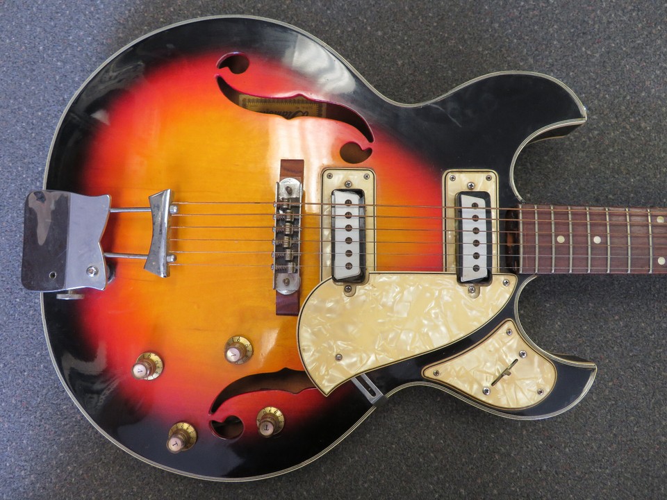 Vintage 1966-1970's Aria Diamond Hollowbody 1202 Electric Sunburst ...