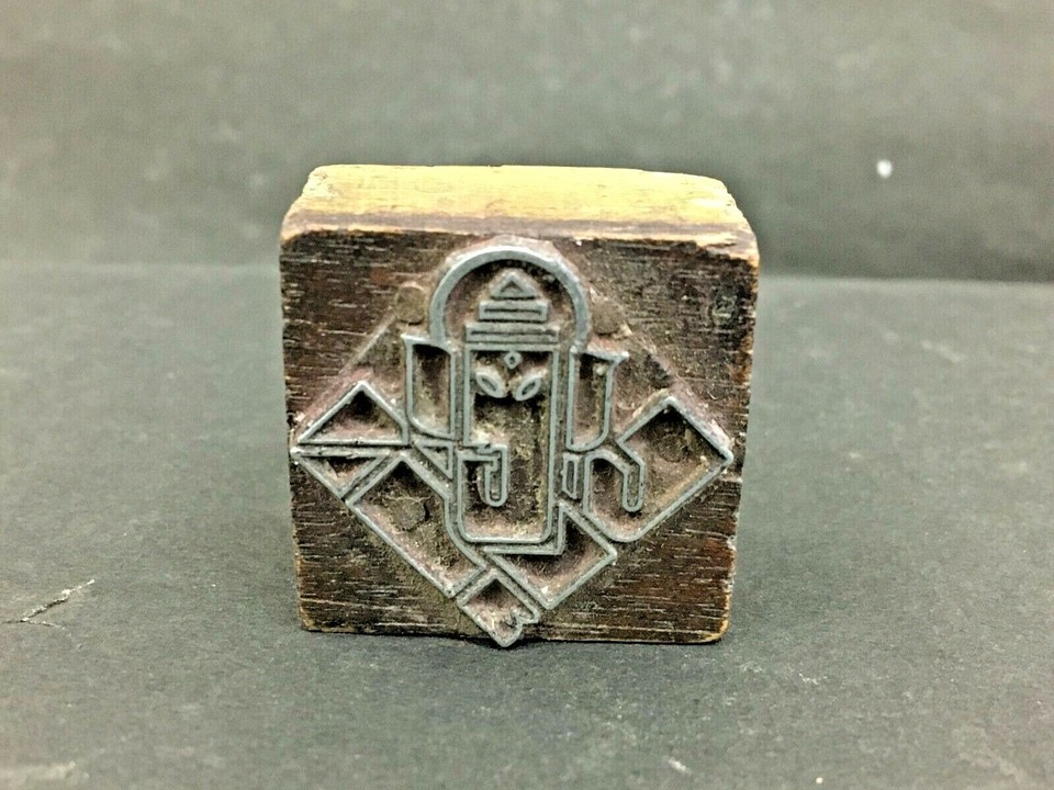 VINTAGE METAL LORD GANESHA ENGRAVED PRINTING PRESS SEAL / STAMP ...