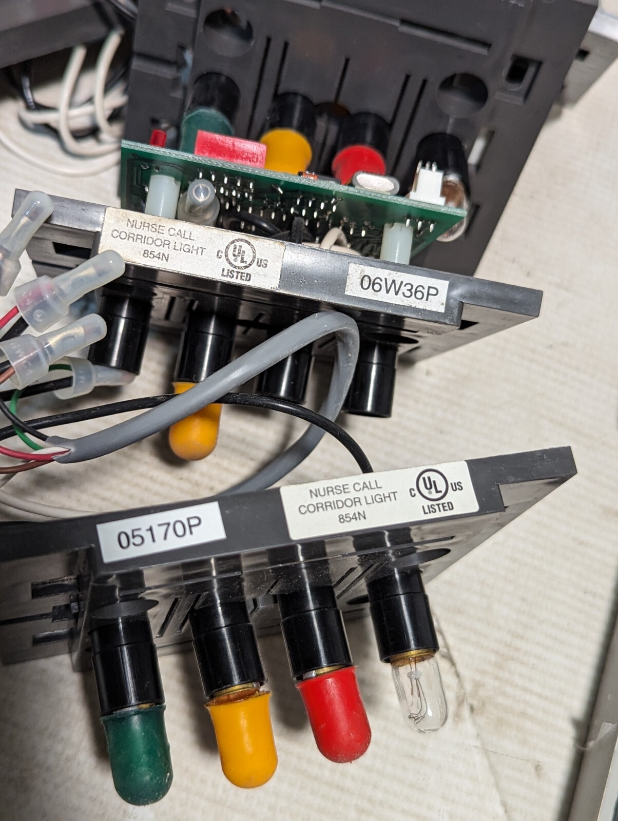 Lot of assorted Dukane nurse call station components: 4A2481B, 18B424 ...