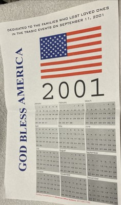 2001 calendar dedicated to September 11, 2001 | eBay