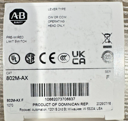 Allen Bradley 802M-AX /F Limit Switch Head - New In Box | eBay