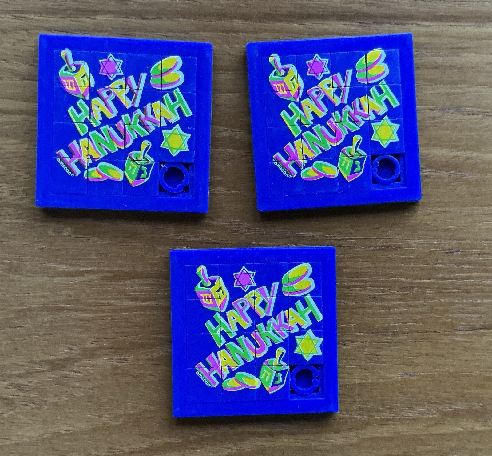 Three Vintage 90’s Era Hanukkah Slide Puzzles Blue Dreidel/Star Of ...