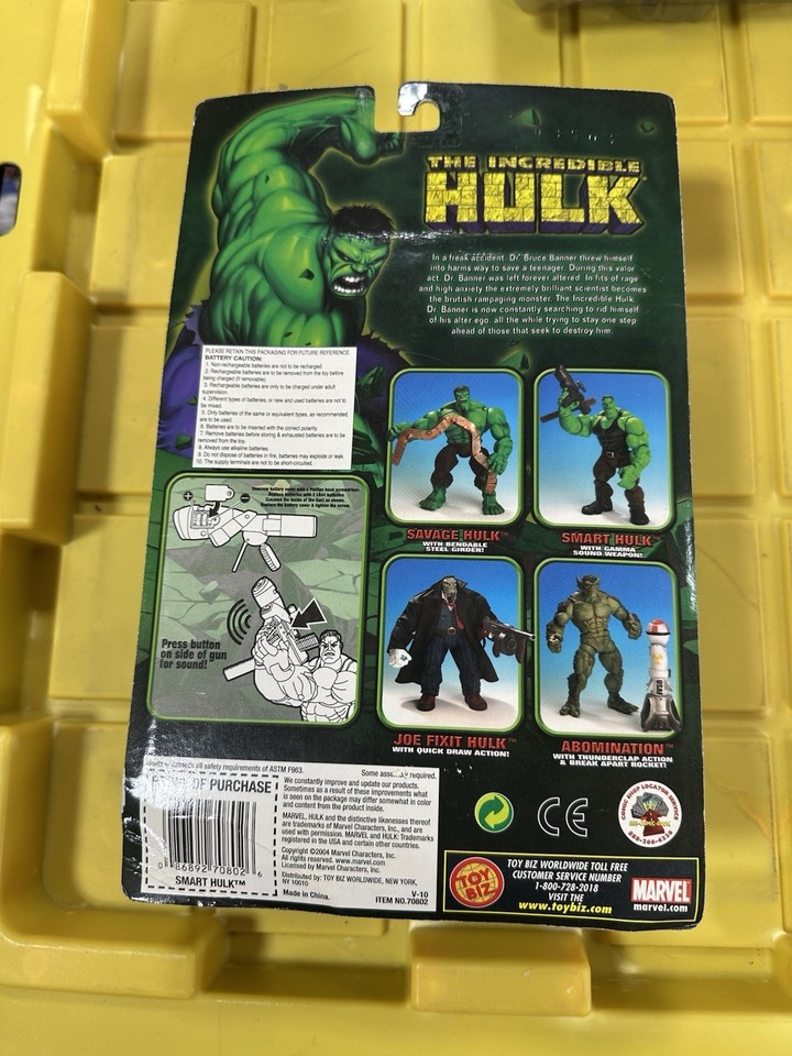 MARVEL COMICS INCREDIBLE HULK CLASSICS SMART HULK TOY BIZ 2004 SEALED ...