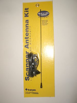 BARJAN 910-753 30MHz-1.2GHz MOBILE MIRROR MOUNT BLACK SCANNER ANTENNA w ...