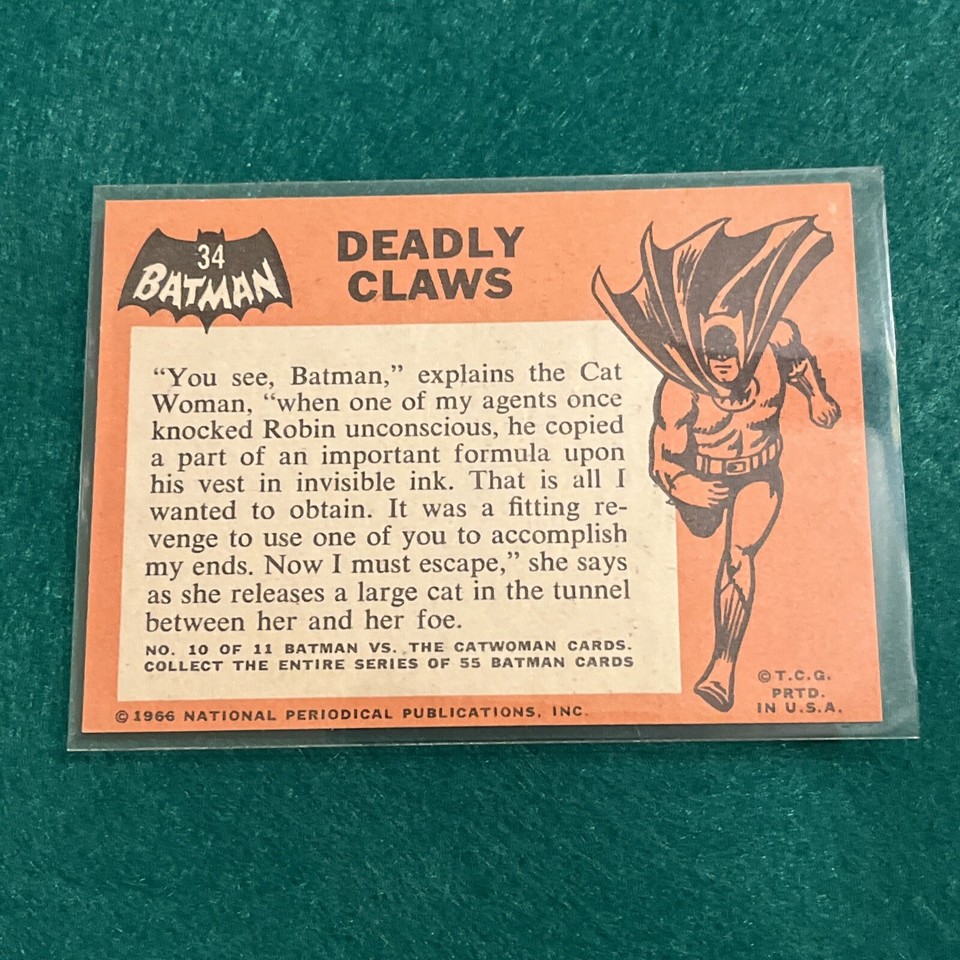 1966 Topps Black “Deadly Claws” BATMAN Card #34 NM-MT | eBay