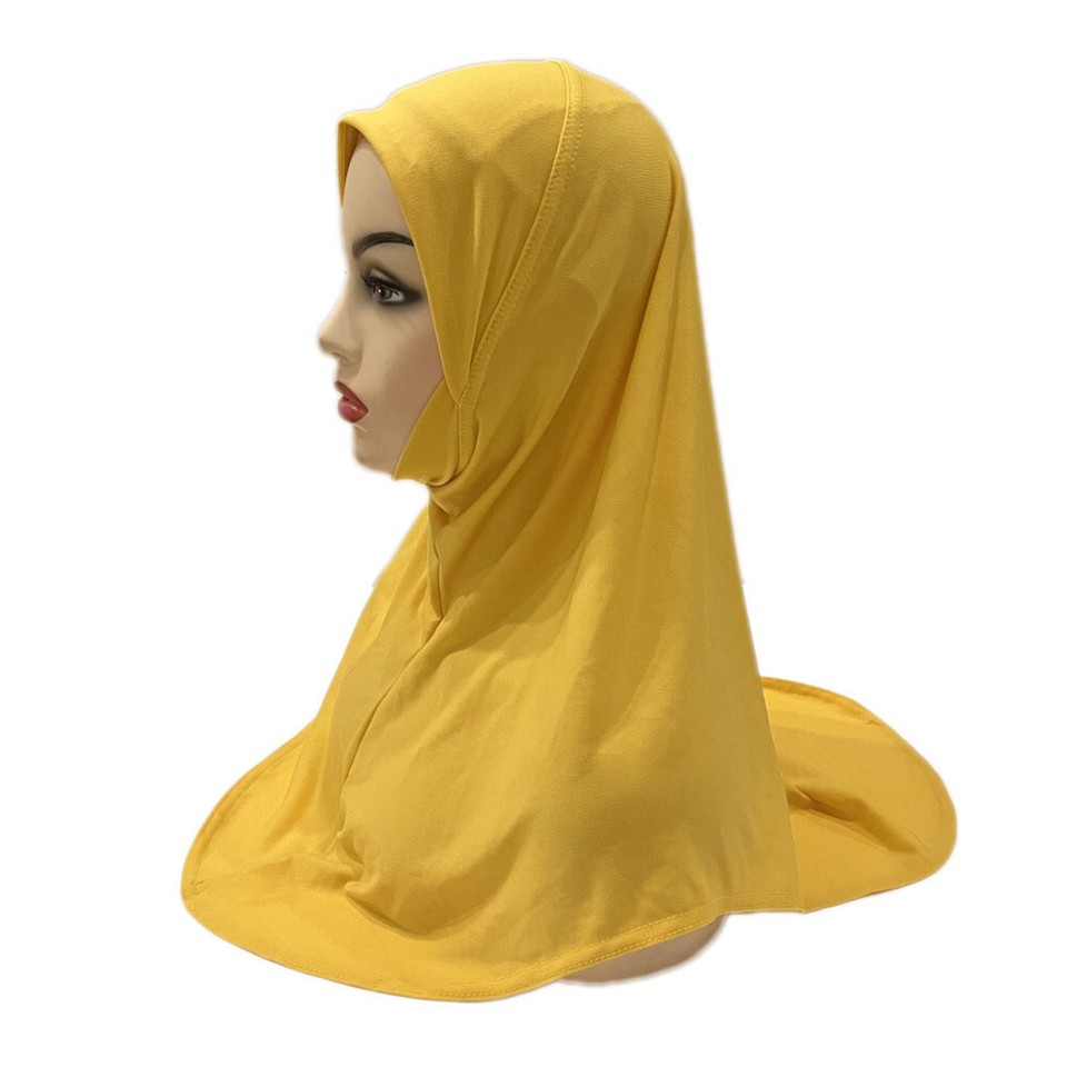 Muslim Hijab One Piece Kids Girls Head Scarf Instant Turban Wrap Shawls ...