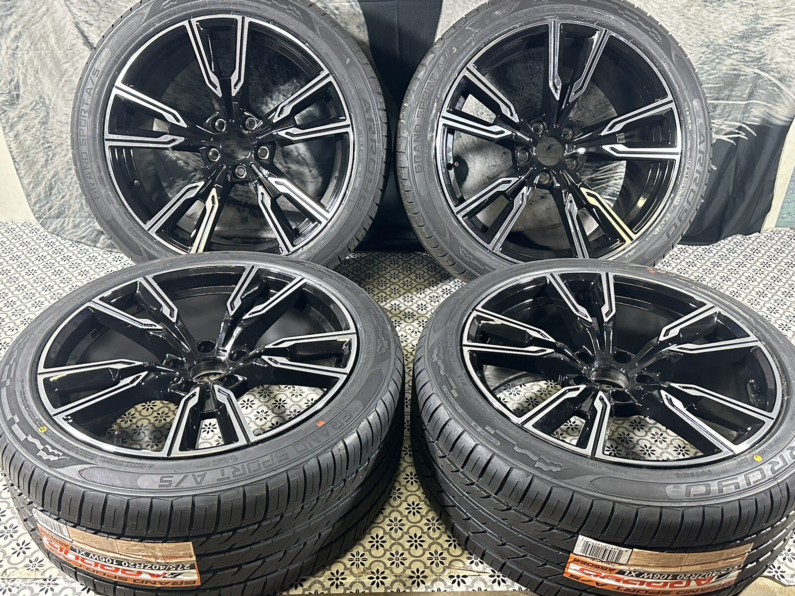 20" BMW E70 F15 X5 E7 X6 OEM Y-Spoke 20x11/10 214 RIMS Black Wheels ...
