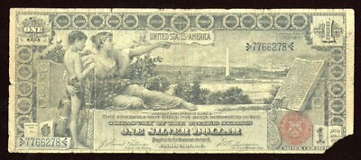1896 $1 Dollar Educational Note Silver Certificate | eBay