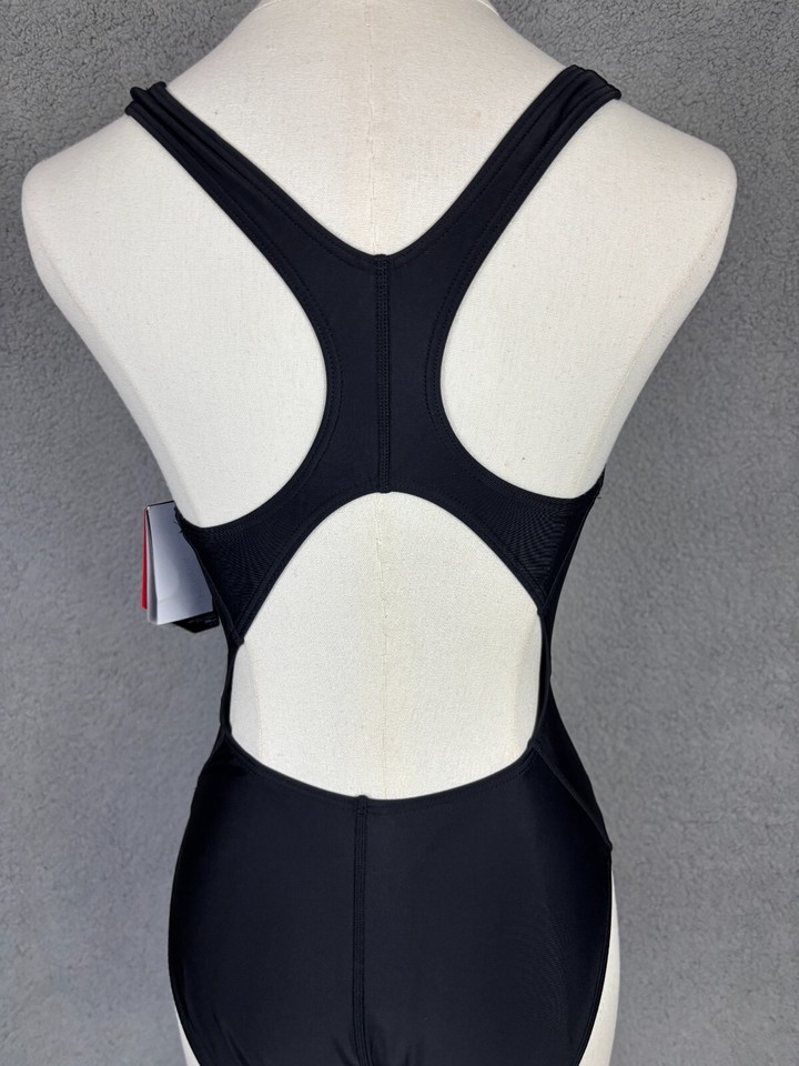 TYR Women's TYReco Solid Maxfit Swimsuit keyhole Back Black 32 New With ...