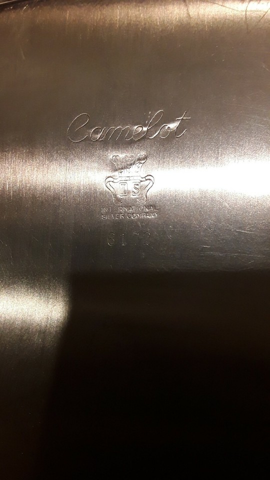 Round Silver Plate Tray By International Silver Co Camelot Pattern set ...