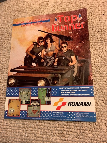original 1986 11- 8.5'' Top Gunner Konami arcade video game AD FLYER | eBay