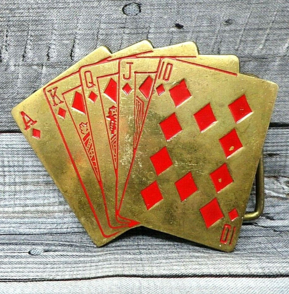 Gambler Royal Flush Poker Belt Buckle Cards Iconic Vt… - Gem