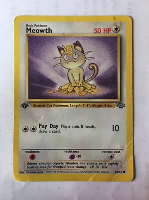 Vintage Pokemon Card. Meowth. 56/64. 1st Edition. | eBay