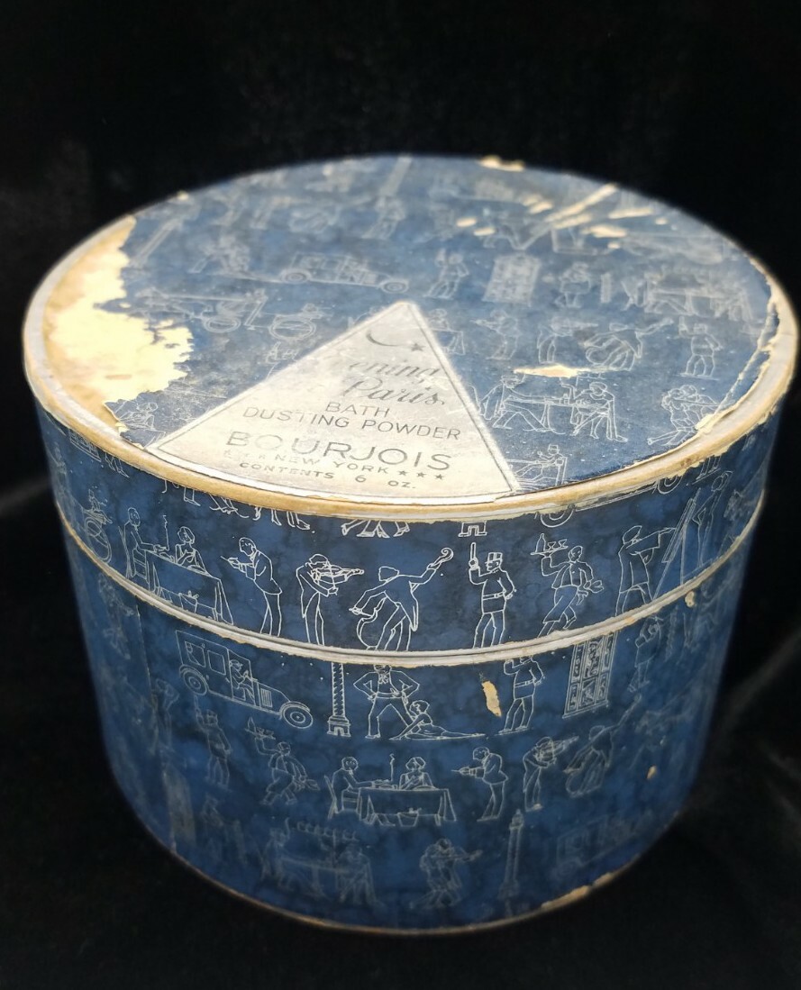 VINTAGE EVENING IN PARIS BOURJOIS CARDBOARD BLUE BOX RACHEL POWDER ...