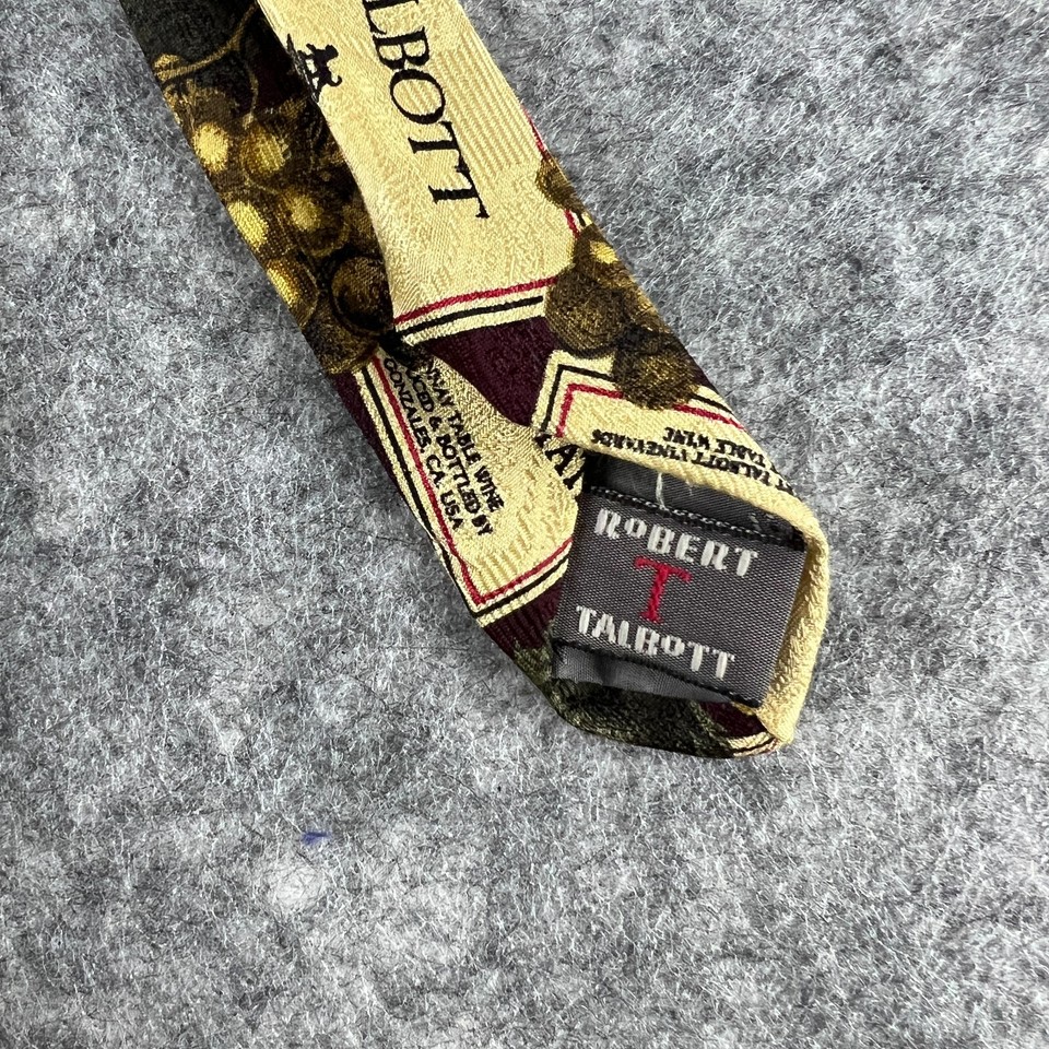 Robert Talbott Silk Tie Nordstrom Winery Wine Bottle Labels Grapes ...