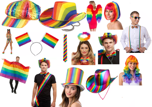 Pride Accessories Mens Ladies Rainbow Fancy Dress Props Hat Festival ...