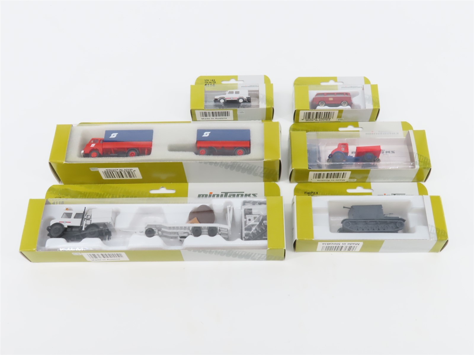 LOT of 6 HO 1/87 Scale Roco Minitanks Railroad Wheeled Vehicles & Other ...