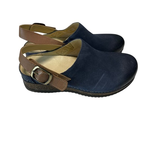 Dansko Merrin Blue Burnished Suede Mule Clogs NEW Leather Size EU 37 US ...