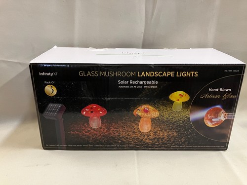 Infinity X1 Solar Glass Mushroom Landscape Accent Light, Auto, 3-PACK ...