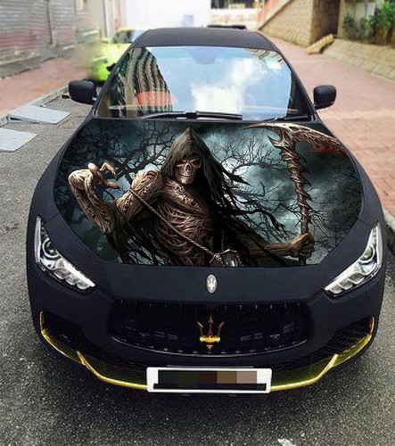 GRIM REAPER Vinyl Car Hood Wrap Full Graphics Decal Sticker TINT 52 X62 ...