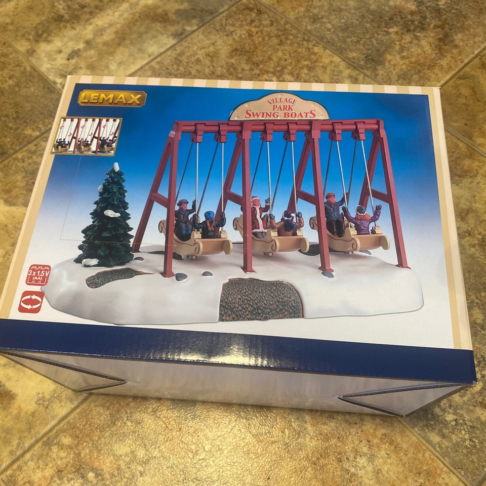 Lemax Village Park Swing Boats -Animated Holiday Village Train Carnival ...