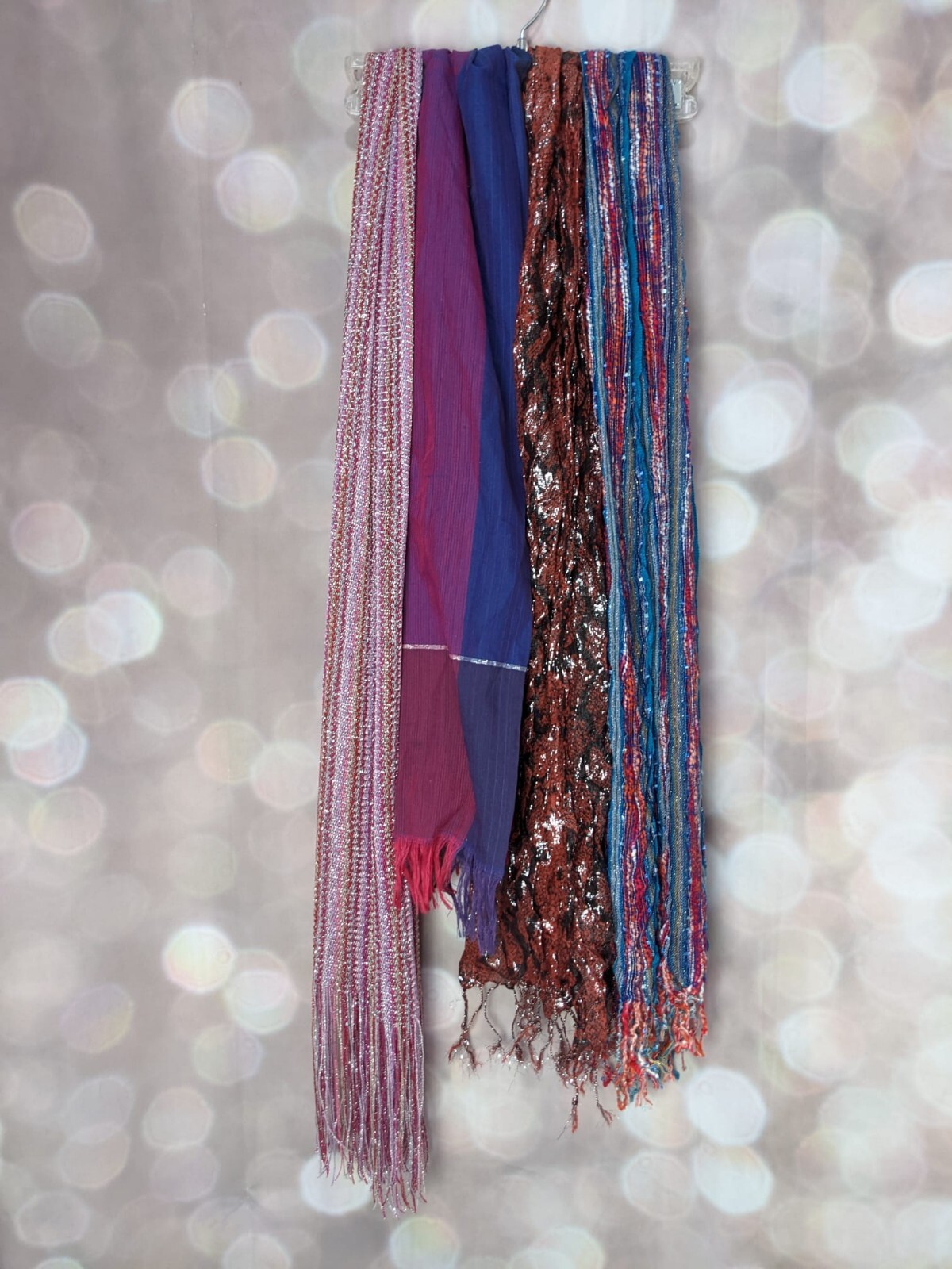 Mixed Lot Of 4 Metallic Embellished Thread Scarves | eBay