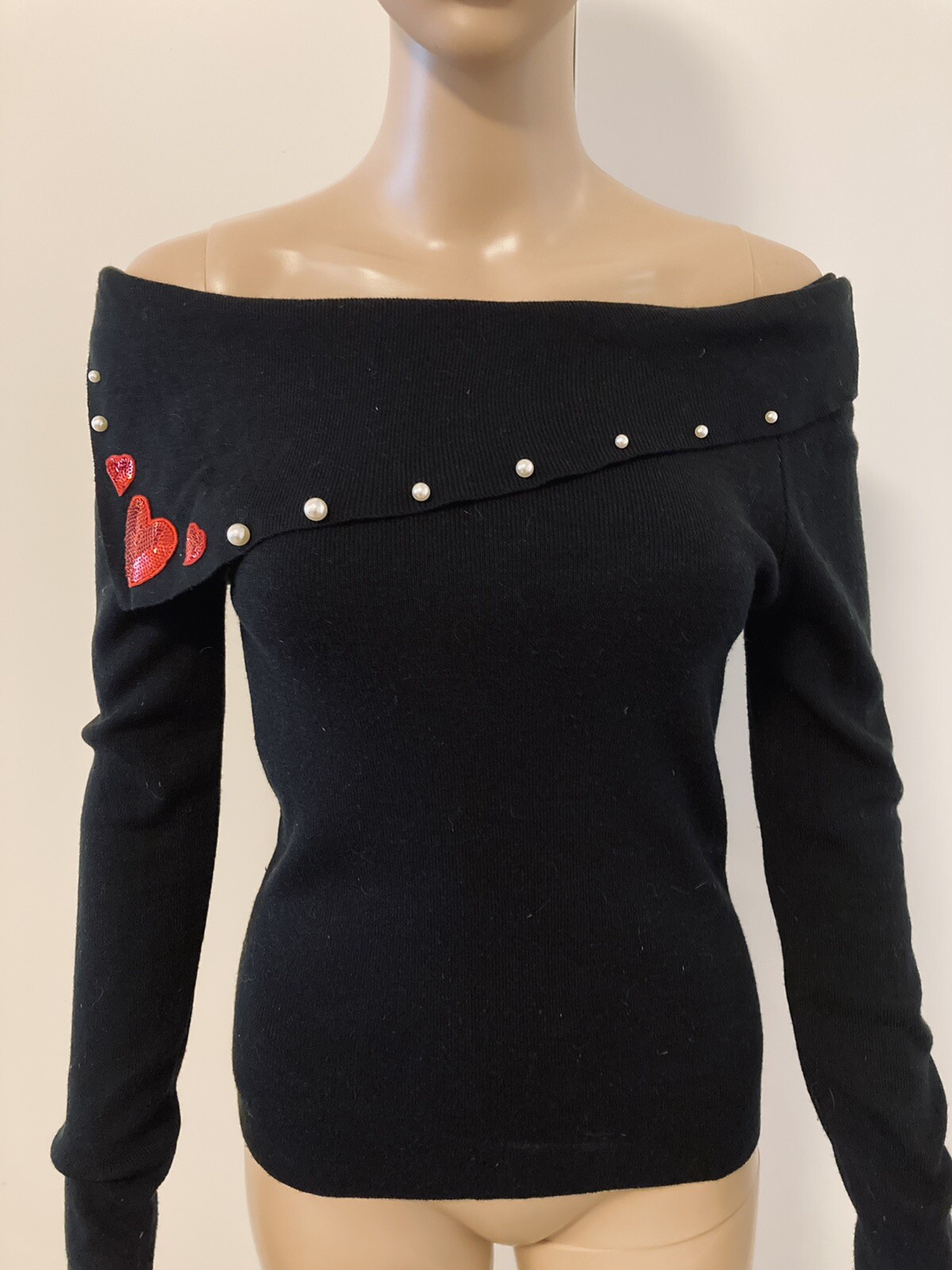 black off the shoulder heart top | eBay