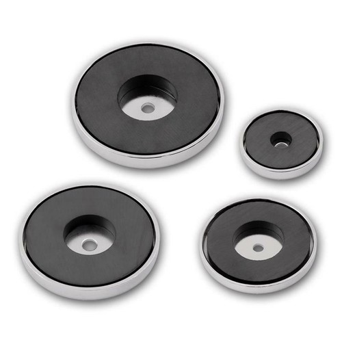Rundmagnet mit Mittelloch, bis 43kg Haftkraft, Runder Magnet verchromt ...