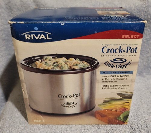 Rival Crock Pot Little Dipper-16oz-32041C Mini Slow Cooker Stainless ...