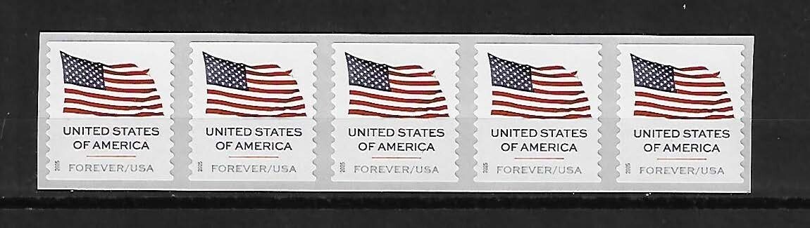 US 2025 Flag Forever Stamp APU 3K/10K Coil Strip of 5 Scott #6018 | eBay