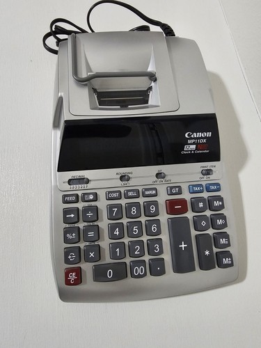 Canon MP11DX 12-Digits 2-Color Clock Calendar Adding Machine Printing ...
