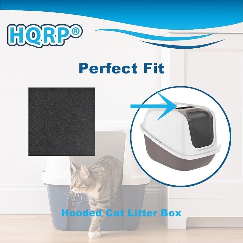 6x Activated Charcoal Carbon Litter Box Filters for Hooded Cat Litter ...