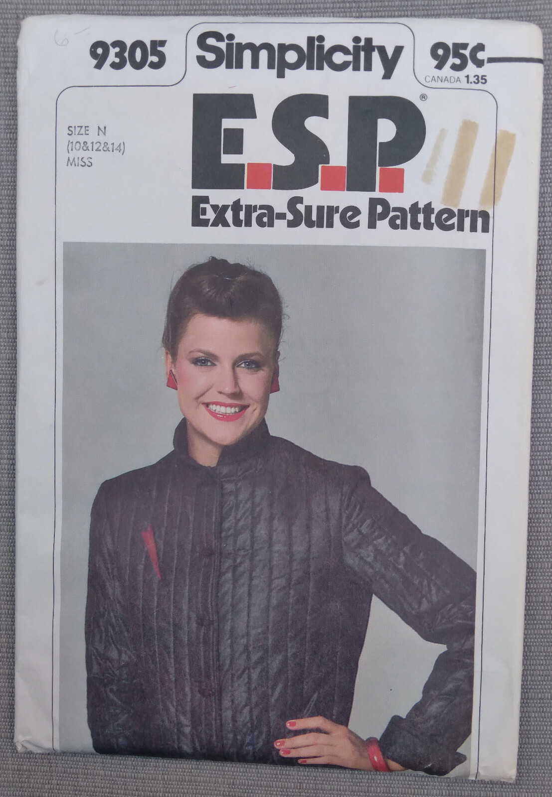 VTG 1979 SIMPLICITY ESP PATTERN 9305 MISS UNLINED QUILTED JACKET SZ 10 ...