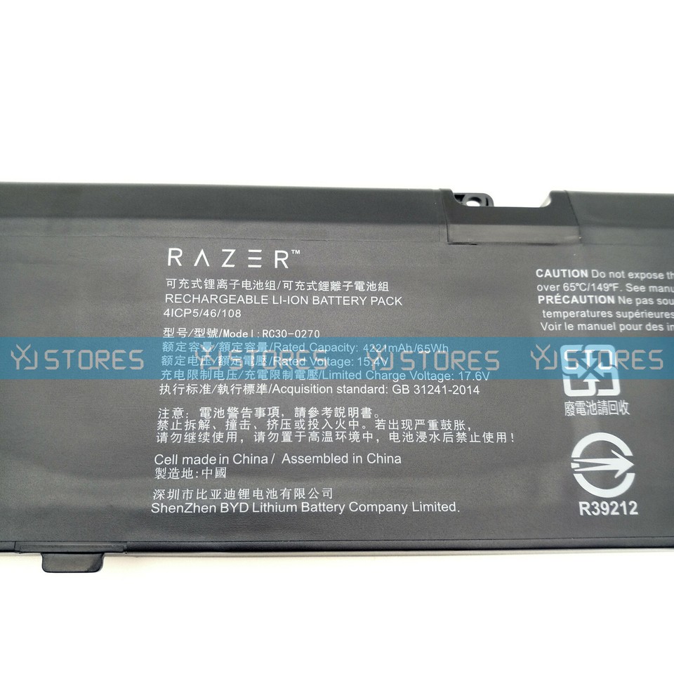 Genuine RC30-0270 Battery for Razer Blade 15 Base RZ09-03006 RZ09 ...