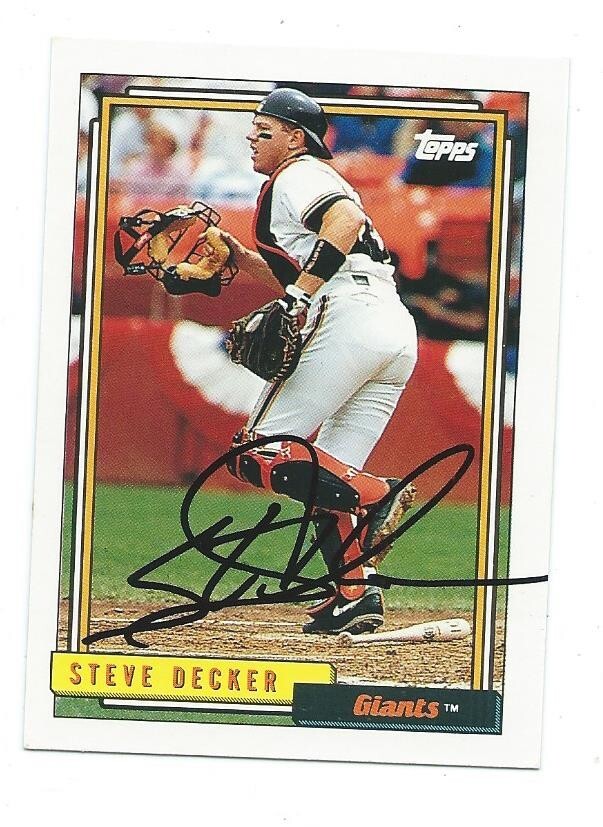 Steve Decker Hand Signed autograph on a 1991 Topps card-San Francisco ...