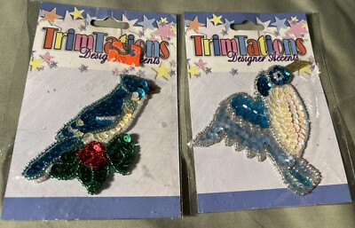 NEW!! BLUE JAY AND HUMMINGBIRD SEQUIN APPLIQUES | eBay