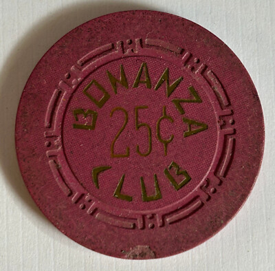 Vintage Original Bonanza Club Casino North Las Vegas Nevada 25 cent ...